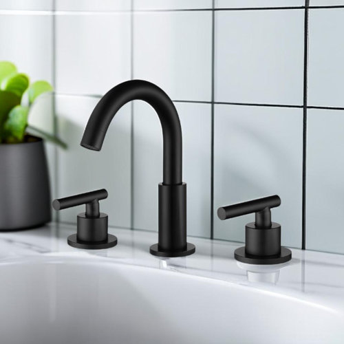 Ufaucet Widespread 3-Hole Bathroom Faucet with Dual Handles and Water ...