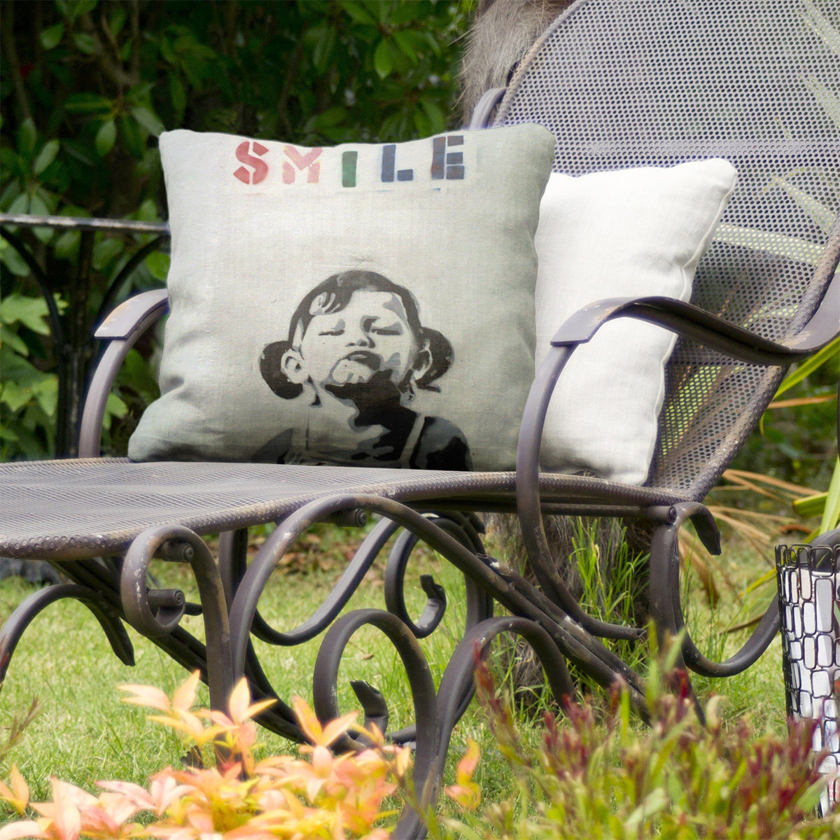 ArtVerse Smile Little Girl Indoor / Outdoor Throw Pillow | Wayfair