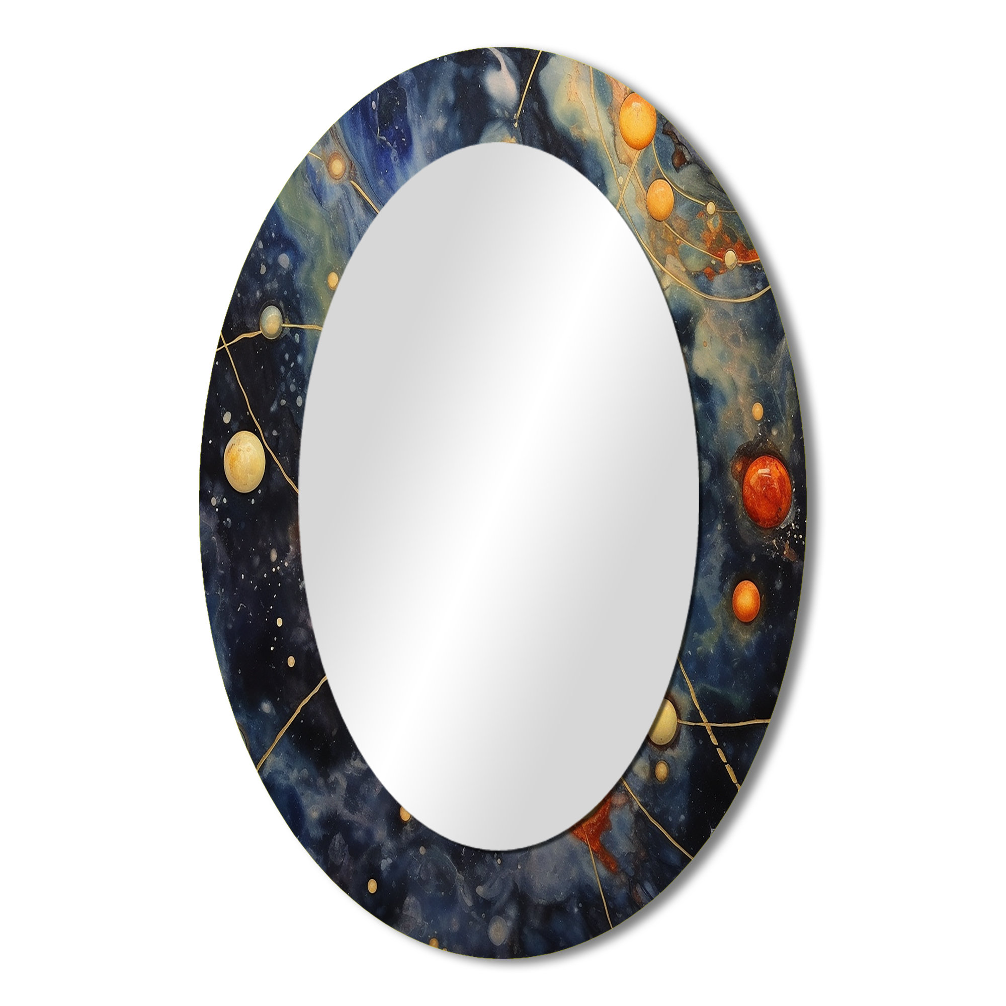 Dakota Fields Blue Yellow Galactic Universe - Fantasy Oval Decorative ...