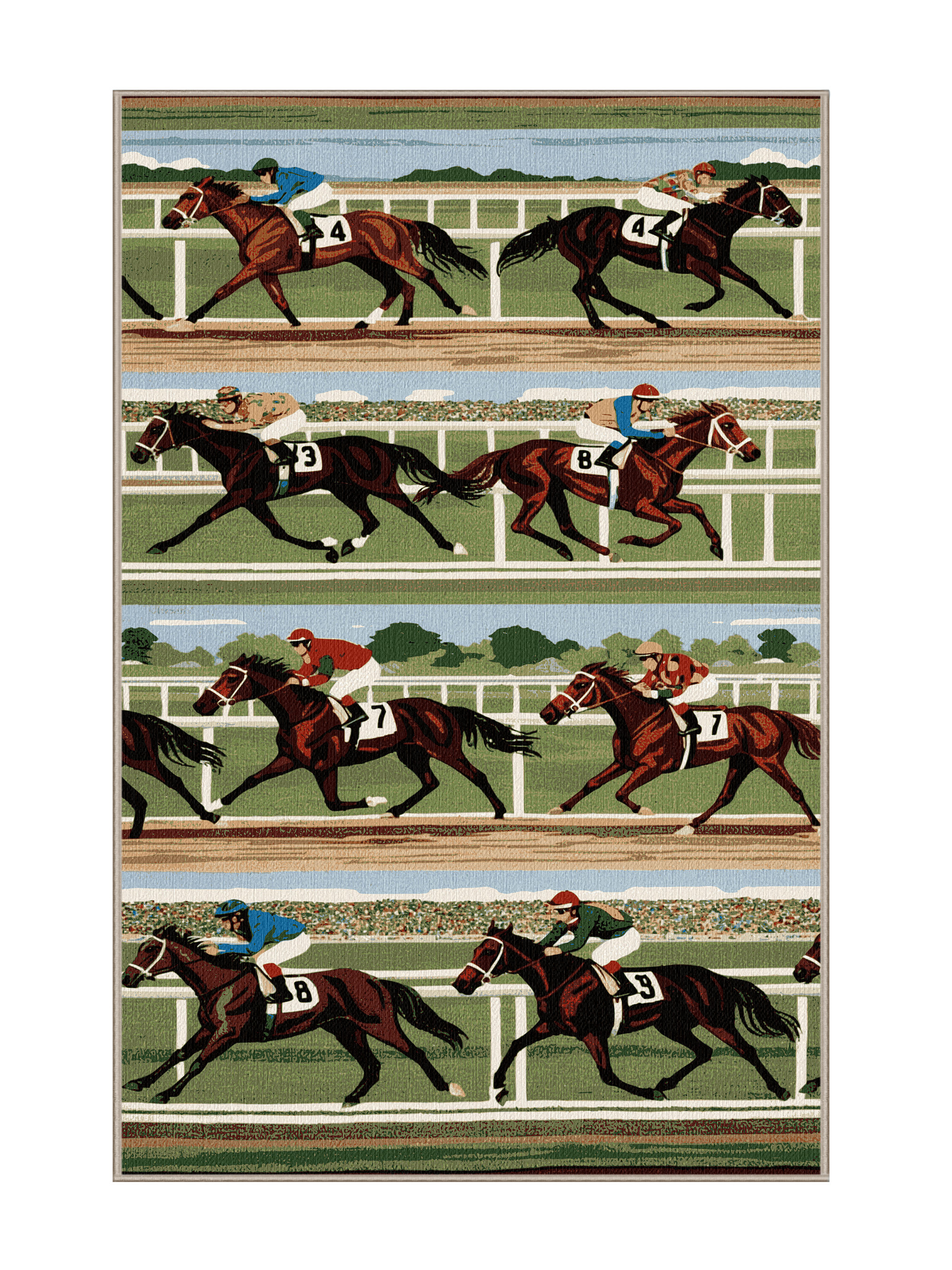 Hokku Designs Washable Horse Racing Sports Area Rug | Wayfair