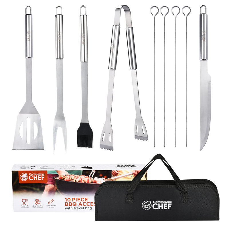 Commercial Chef 10 Piece BBQ Grill Set - Grill Accessories & Reviews ...