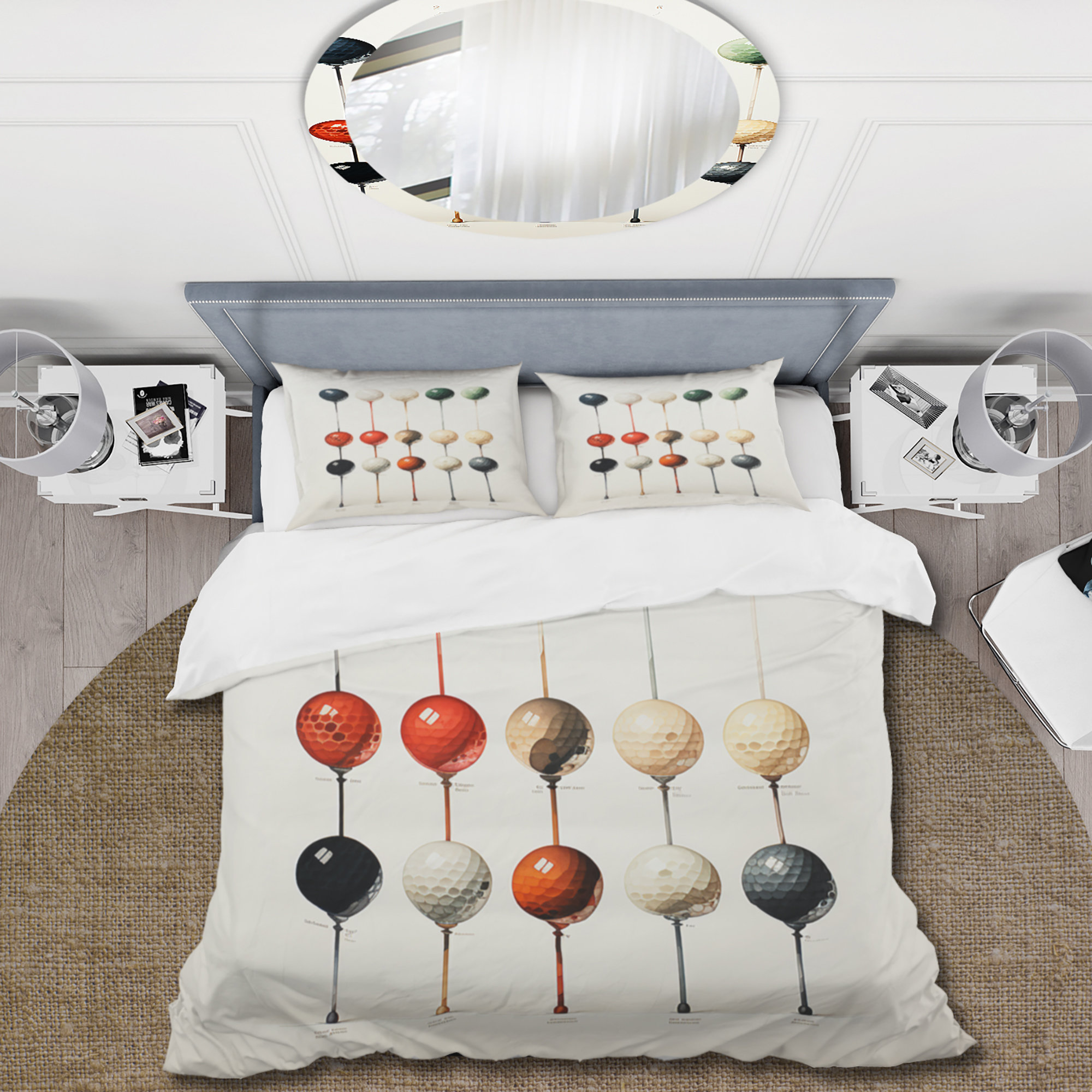 Design Art Minimalism Golf Tees IV - Golf Duvet Cover Set - Microfiber ...