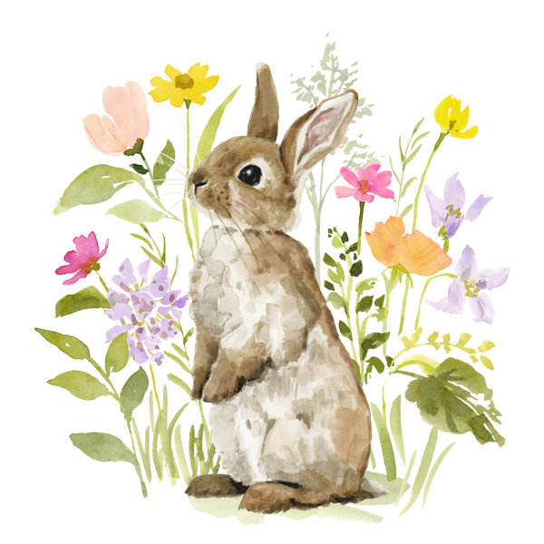 August Grove® Aunnika " Flower Patch Bunny I " by Victoria Barnes on ...