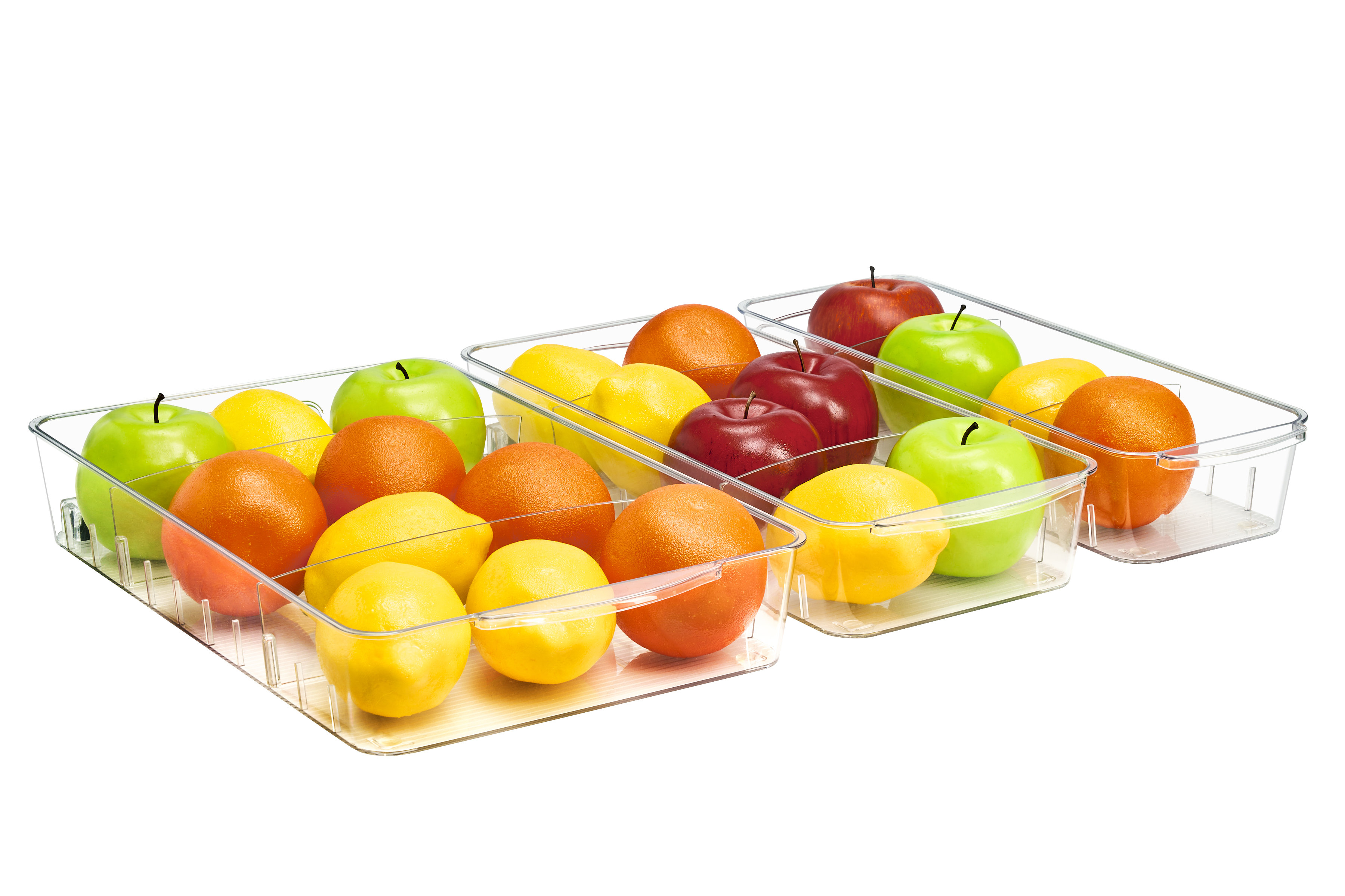 Sorbus 3 Sizes Low Fridge Organizer on Wheels 3 Pack | Wayfair