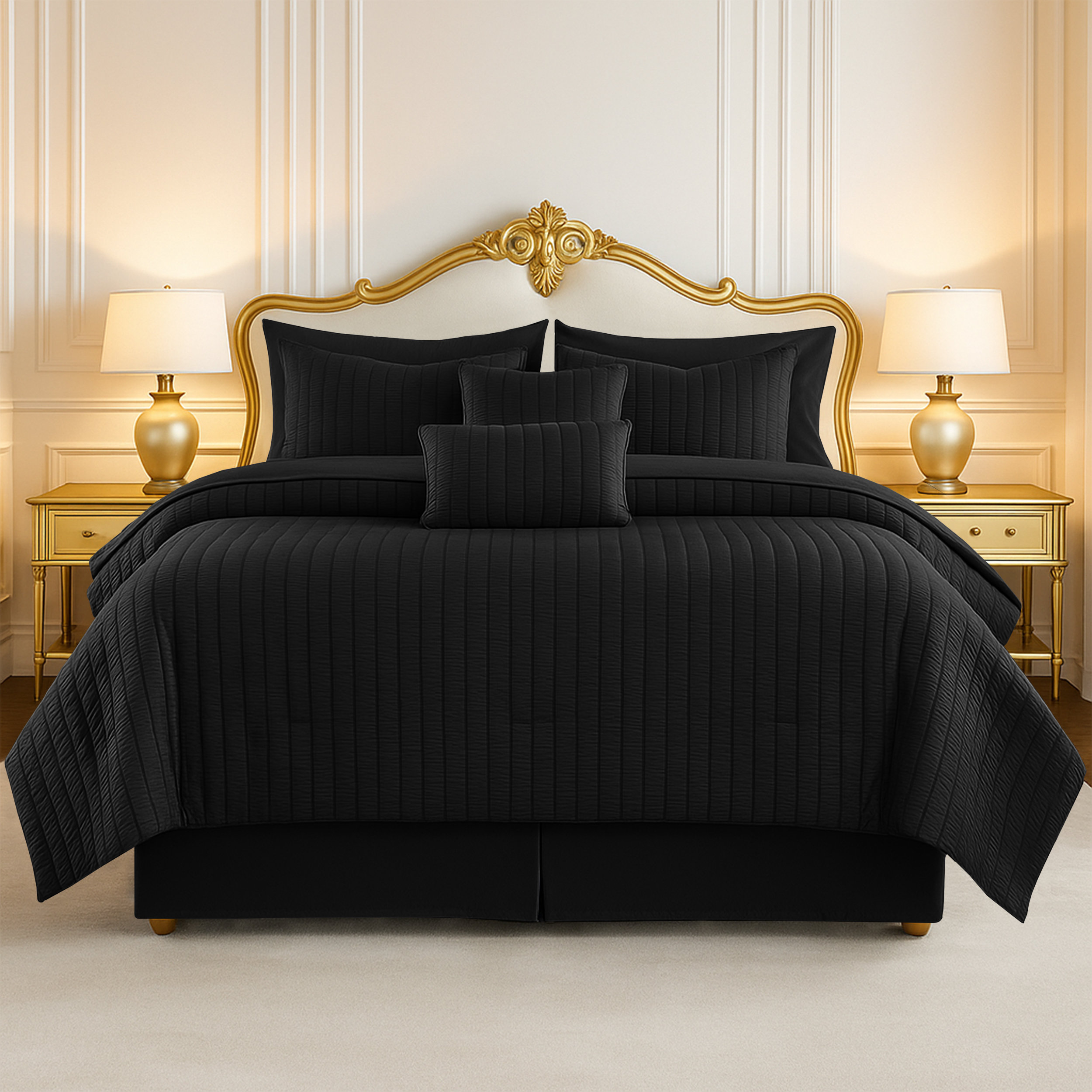 Lux Decor Collection 10 Pcs MF Comforter Set Bed in a Bag for All ...