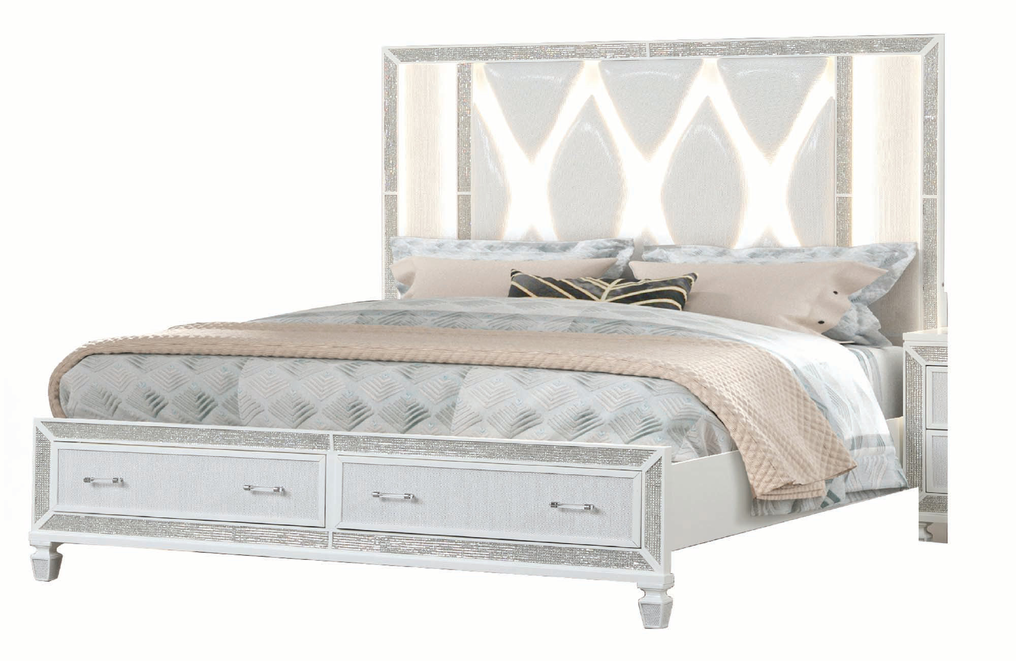 Everly Quinn Crystal Storage Bed Made With Wood Finished(Only Bed ...
