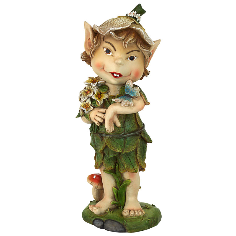 Design Toscano Pixie Perry Elfin Gnome Garden Statue & Reviews | Wayfair