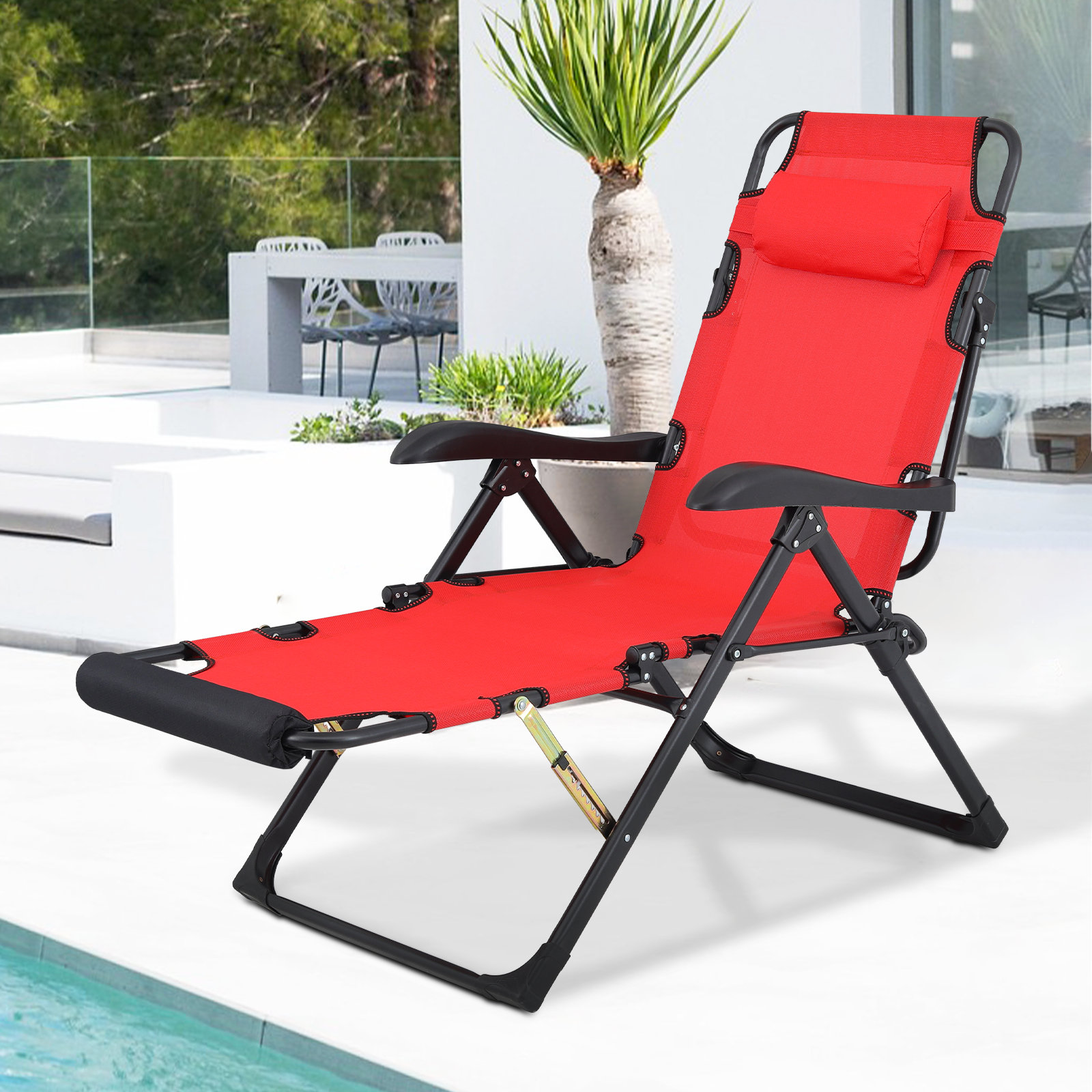 Arlmont & Co. Ellynn Folding Beach Chair | Wayfair