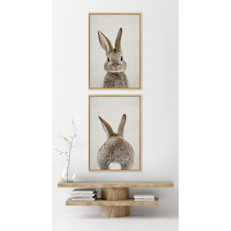 Gracie Oaks Cute Bunny Animal Portrait Wall Art | Wayfair
