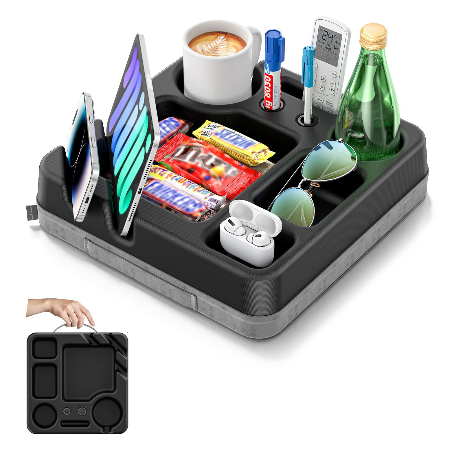 Rebrilliant Sofa Cup Holder Tray Sofa Remote Control Mobile Phone ...