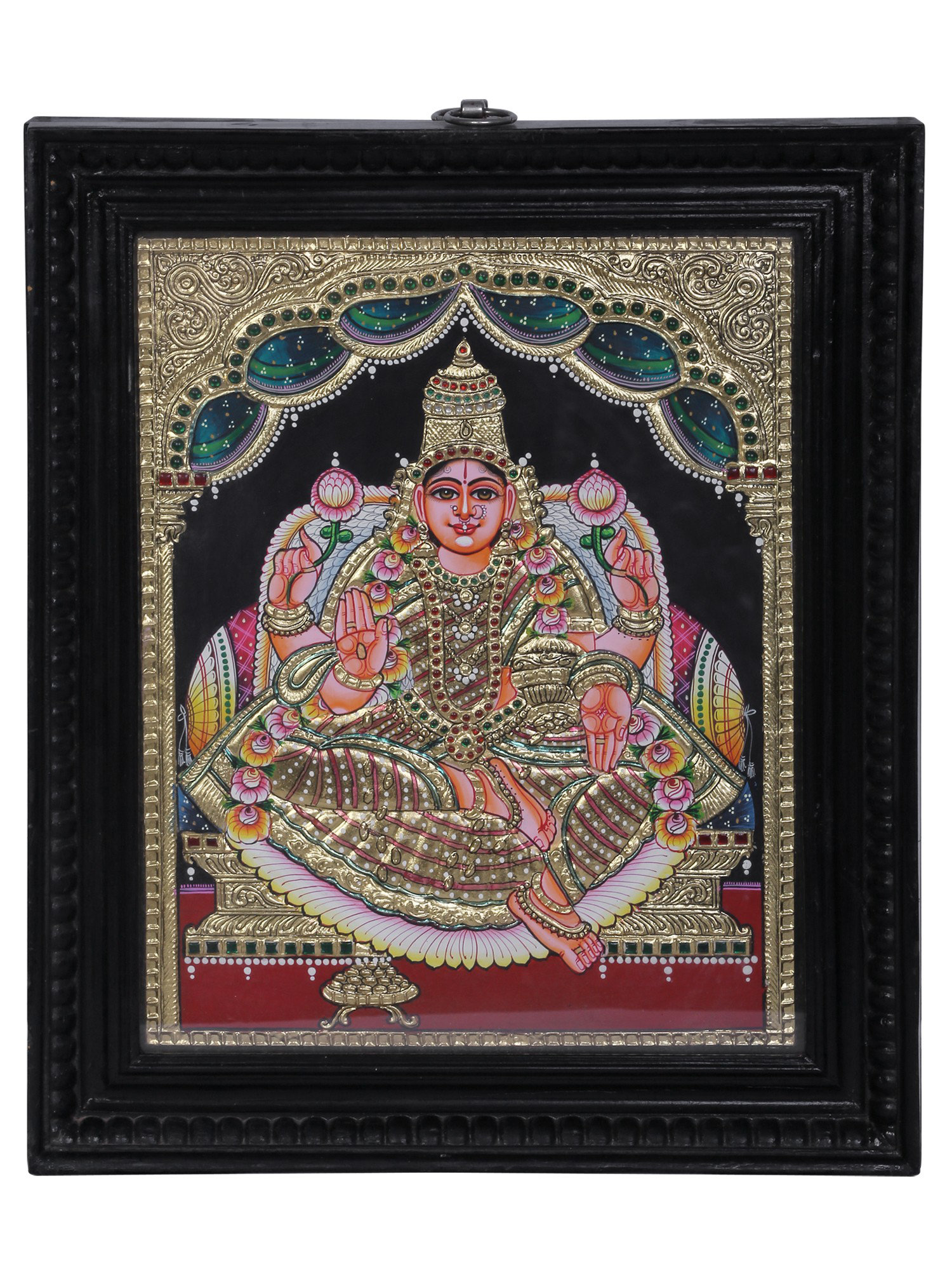 Exotic India 15" Dhan Lakshmi Tanjore Painting | Traditional Colours ...