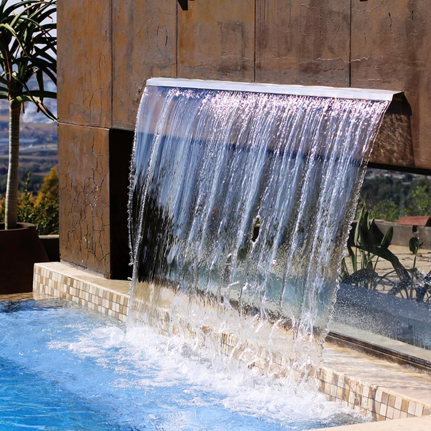 Arlmont & Co. Pool Fountain Stainless Steel Pool Waterfall Spillway 23. ...