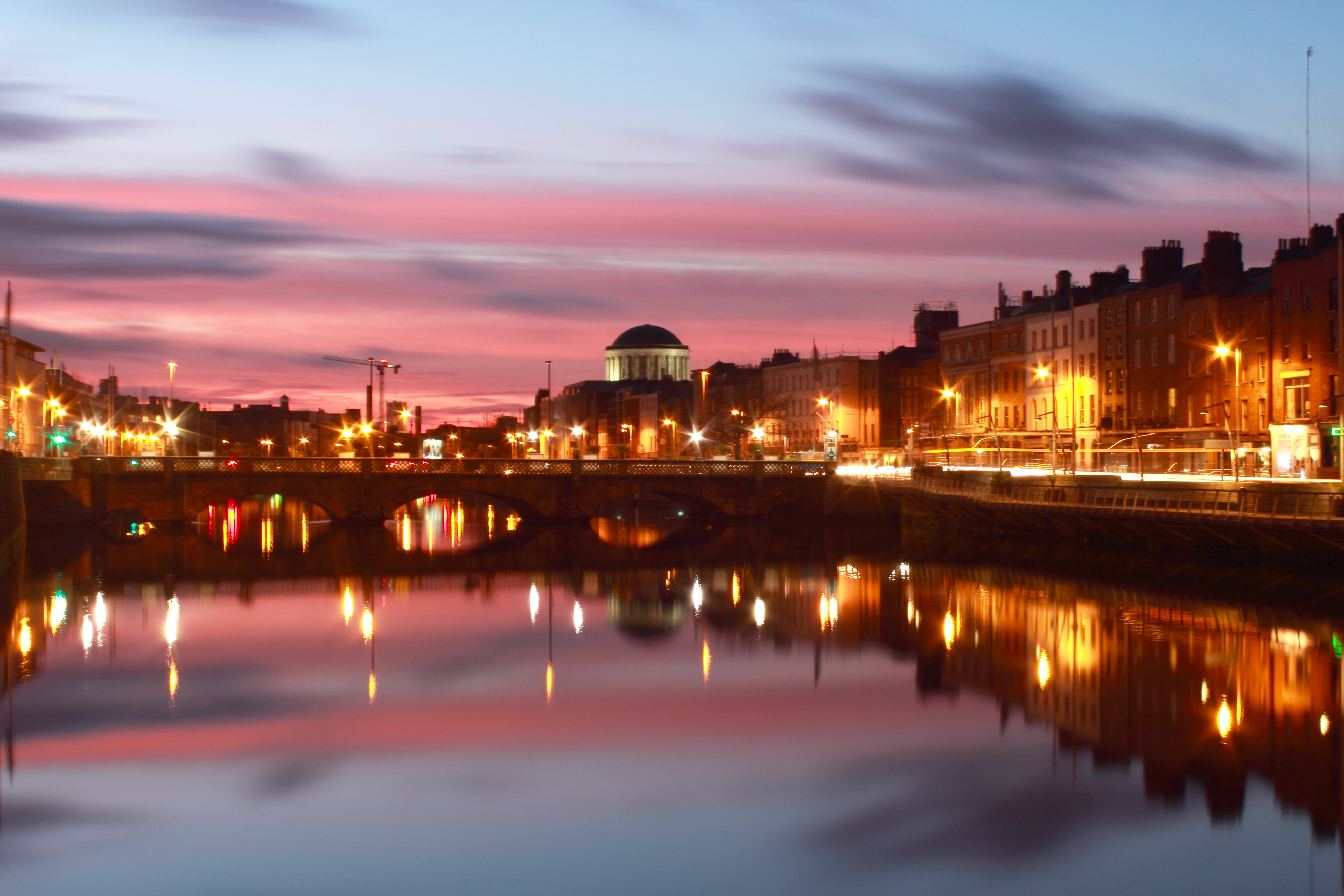 Ebern Designs After Sunset River Liffey, Dublin, Ireland - Wayfair Canada