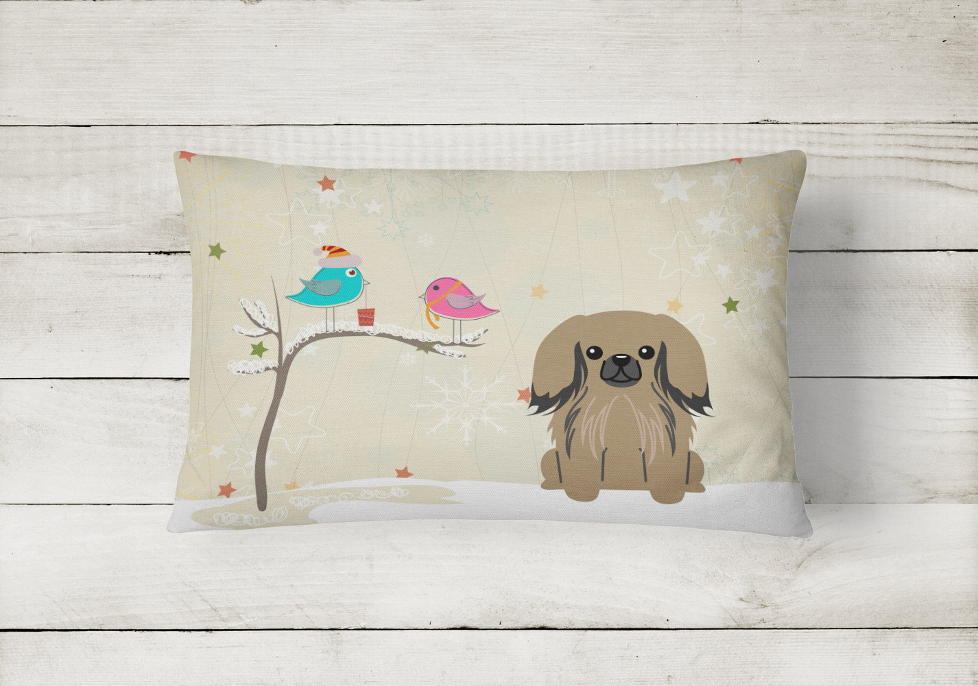 Caroline's Treasures Christmas Fabric Indoor/Outdoor Lumbar Pillow ...