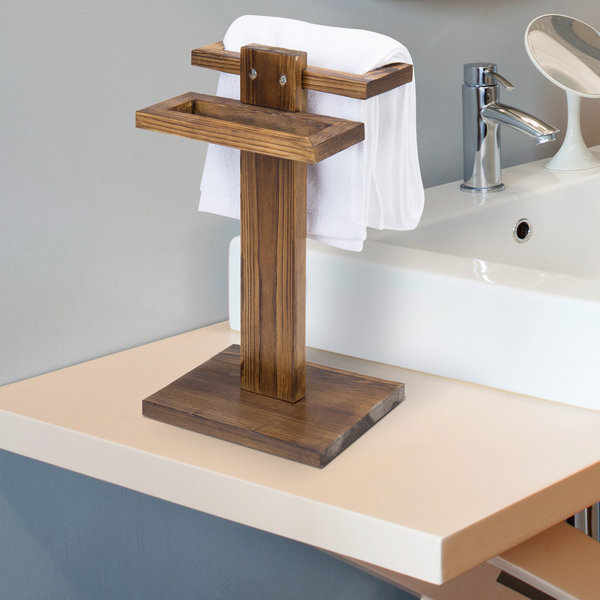 MyGift Countertop Solid Wood Hand Towel Stand & Reviews | Wayfair