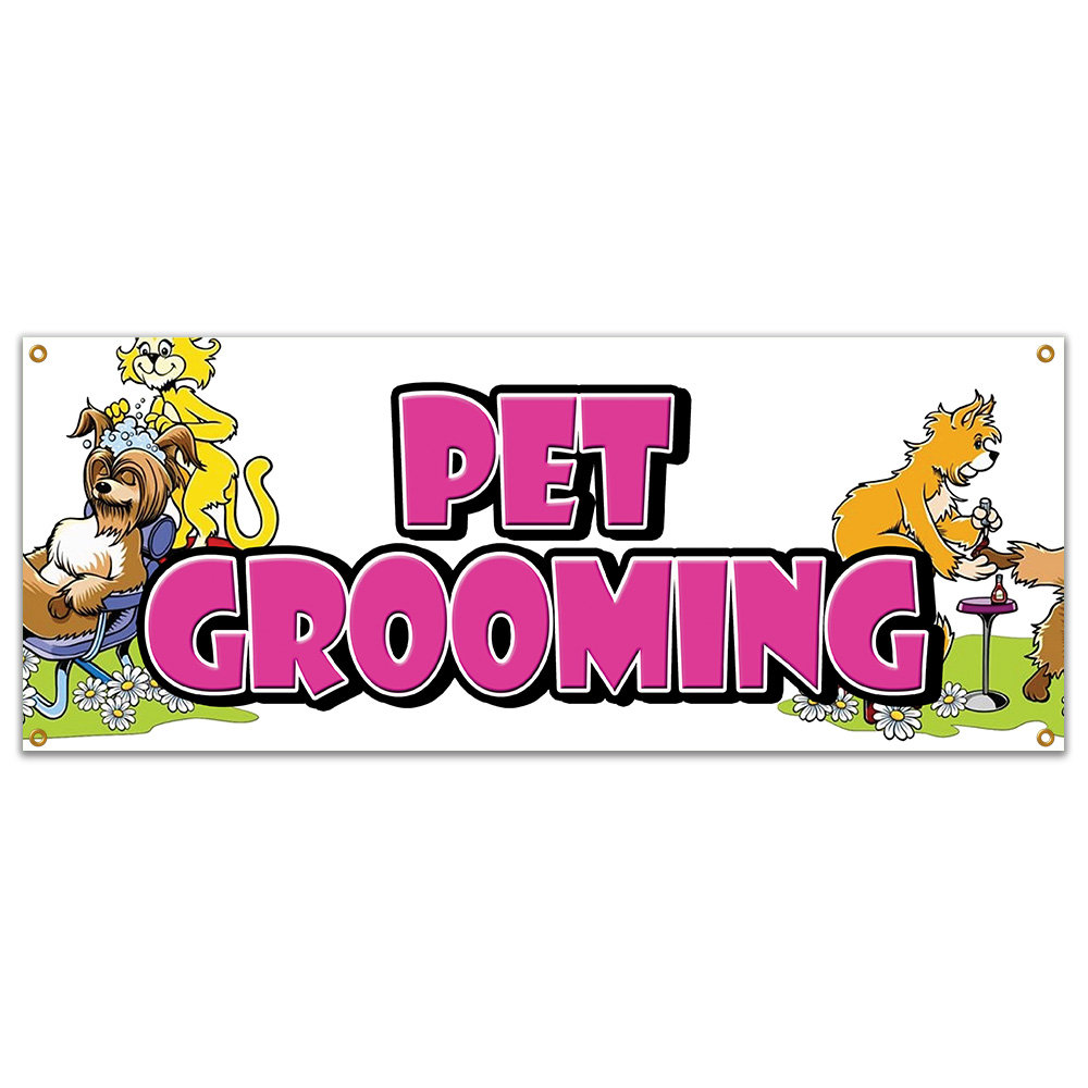 SignMission PET GROOMER BANNER SIGN Dog Grooming Clippers Vet ...