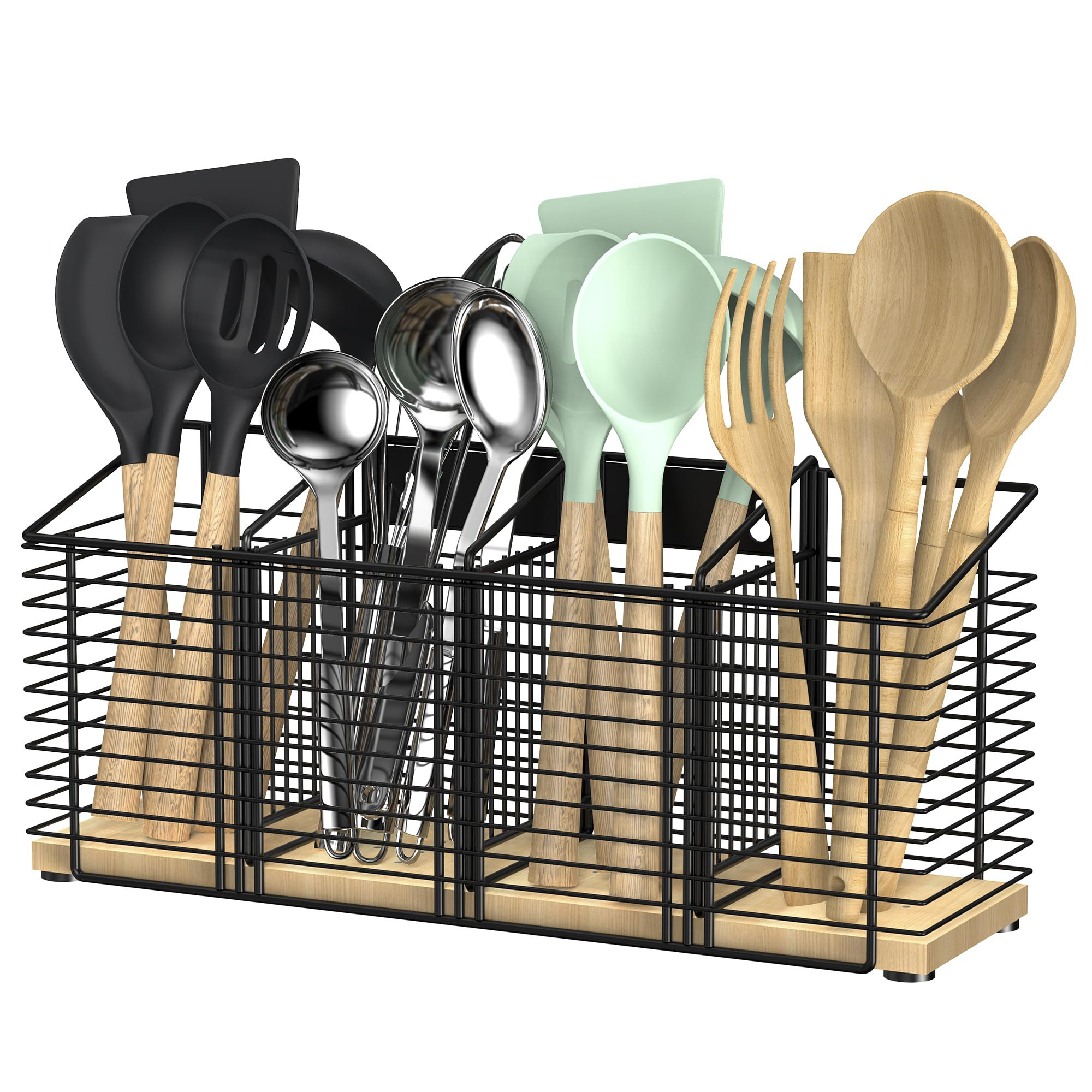 17 Stories Large Kitchen Utensil Holder With Metal Kitchen Cooking ...