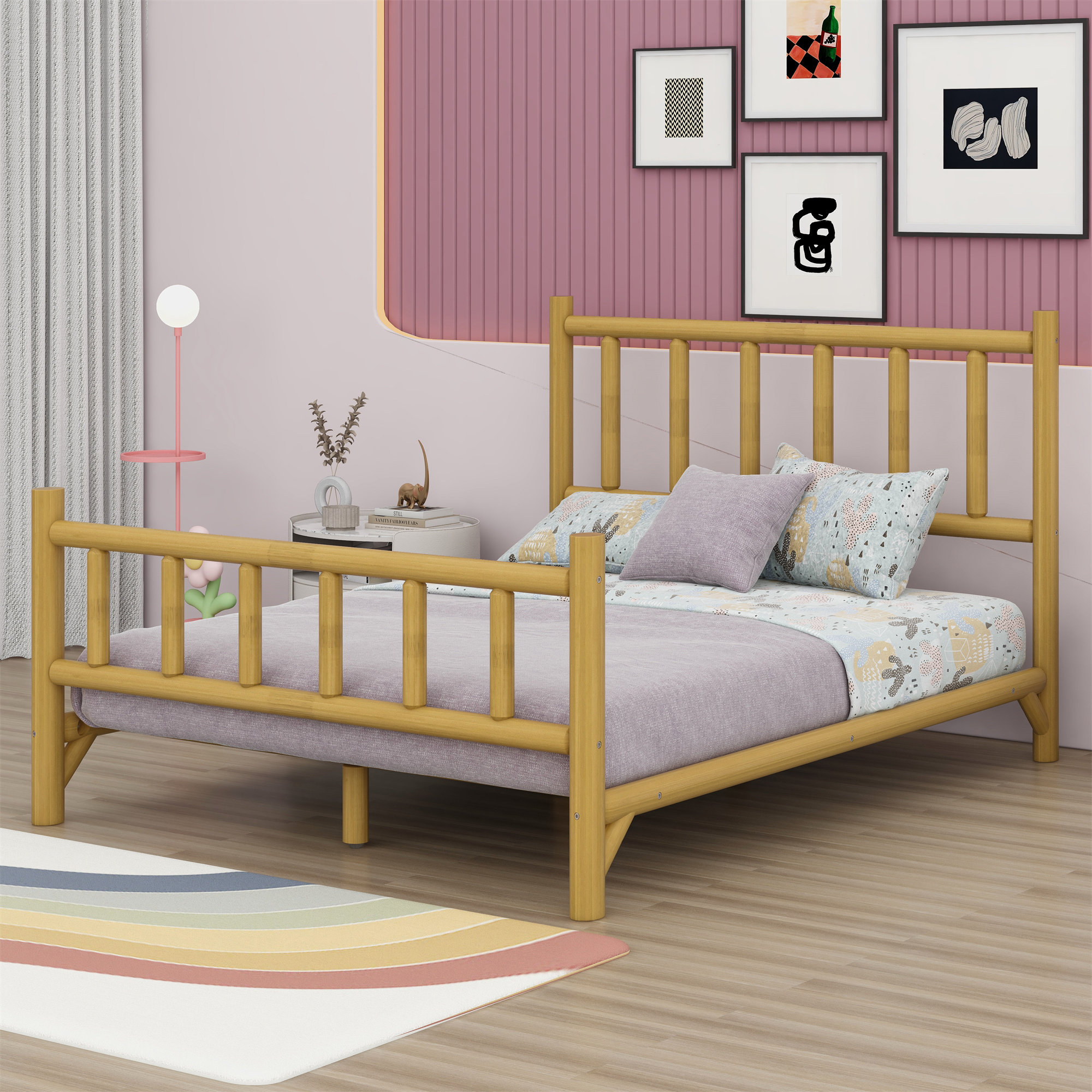 Lark Manor™ Farmhouse Log Bed Frame Rustic Style Pure Solid Pine ...