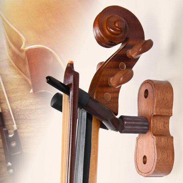 Lark Manor™ Violin Hanger Wall Mount With Bow Holder Home & Studio Wall ...