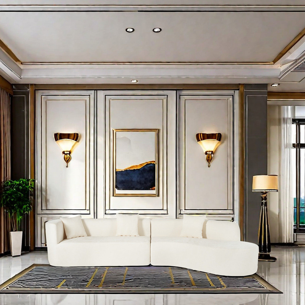 Brayden Studio Edzon Sectional Sofa premium anti-wrinkle Snow Niel ...