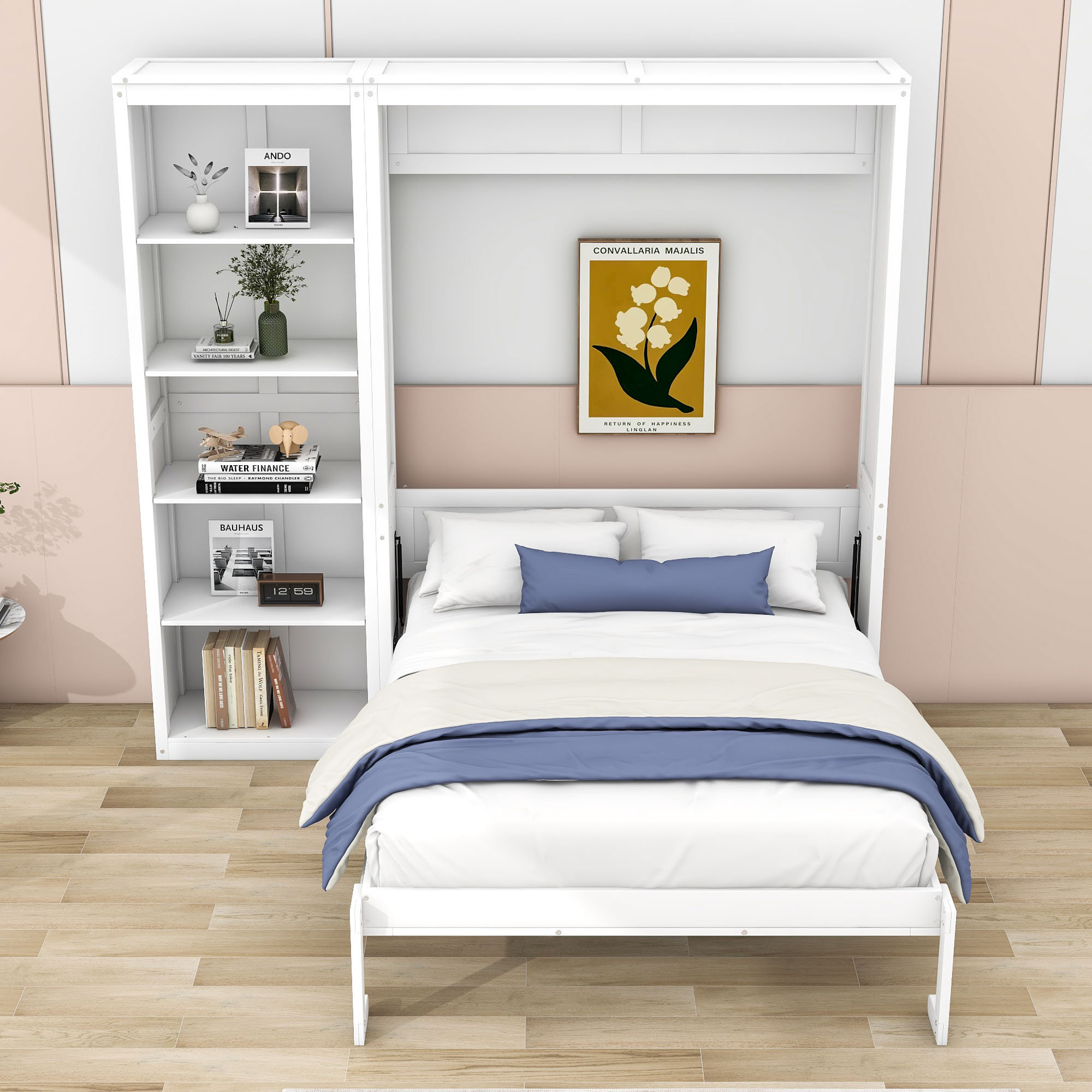 Hokku Designs Mcfeeters Murphy Storage Bed with Shelves | Wayfair