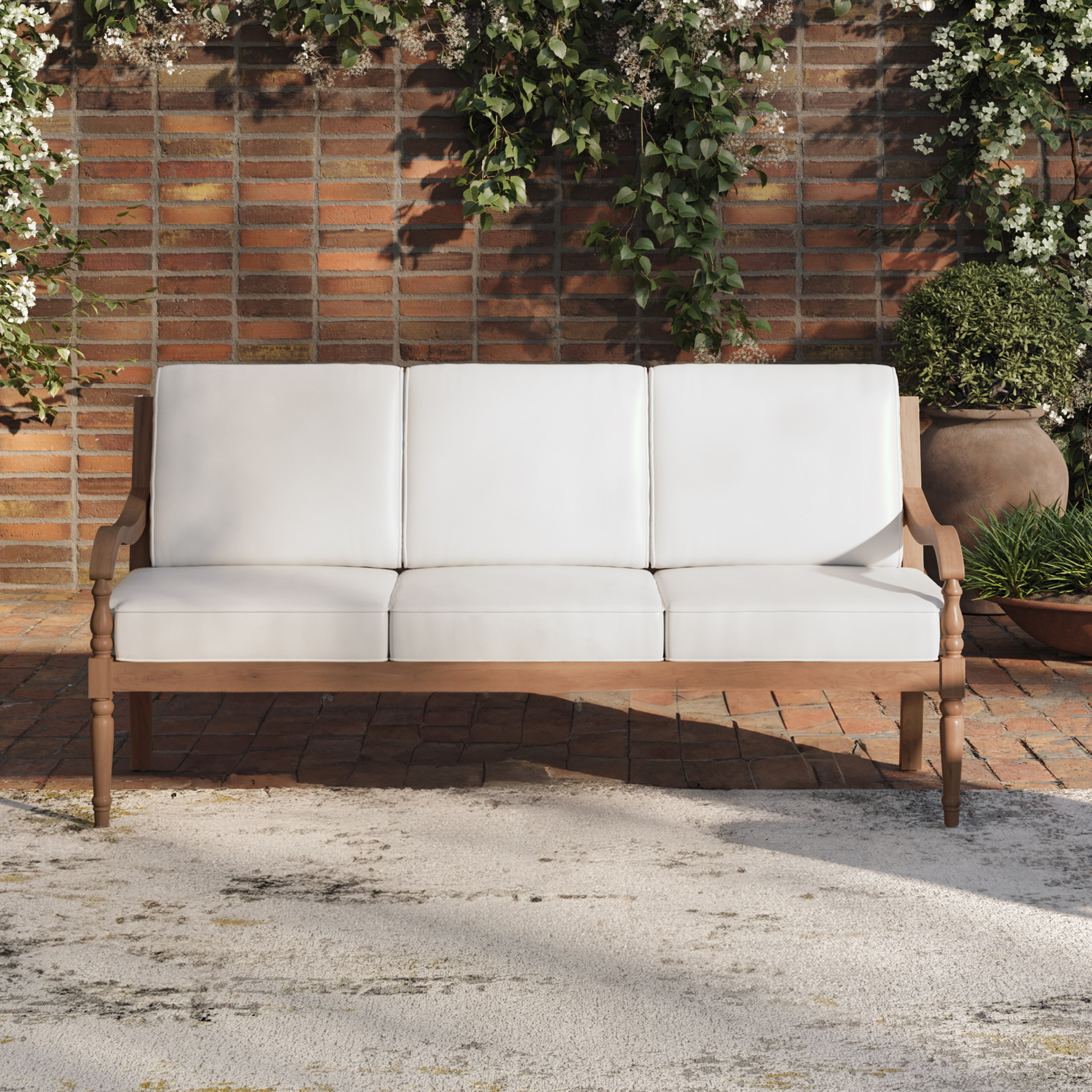 Alcott Hill® Deltrick Wood Patio Sofa | Wayfair
