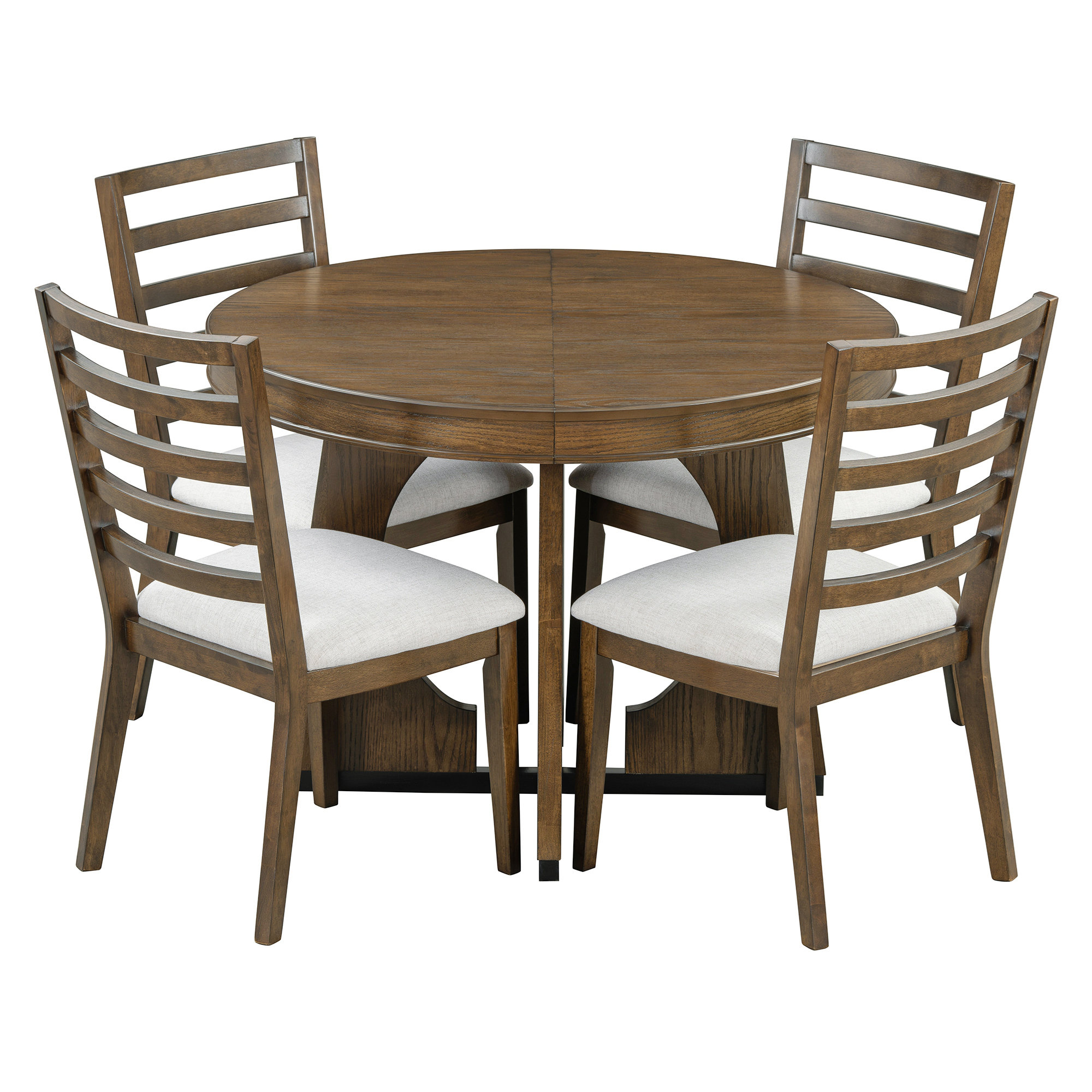 Lark Manor™ 5-Piece Retro Rustic Functional Dining Set Unique Geometric ...