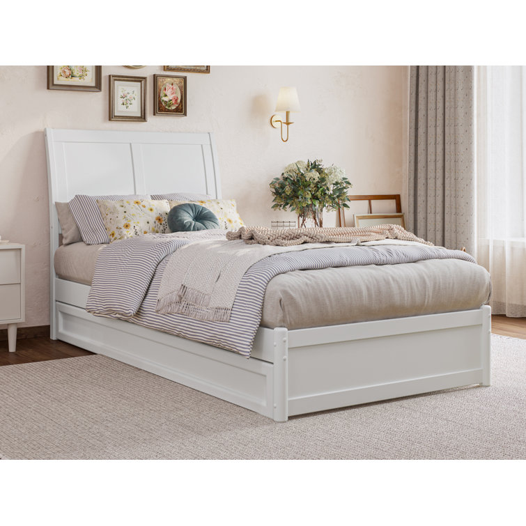 Red Barrel Studio® Lamayia Solid Wood Sleigh Platform Bed with ...