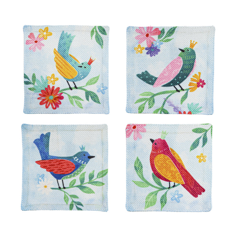 Red Barrel Studio® Polyester Rectangle 4 Piece Coaster Set | Wayfair