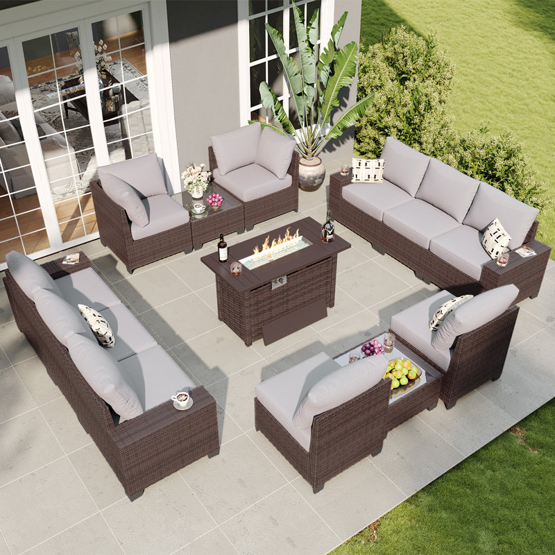 Latitude Run® 13 - Person Outdoor Seating Group With Cushions | Wayfair