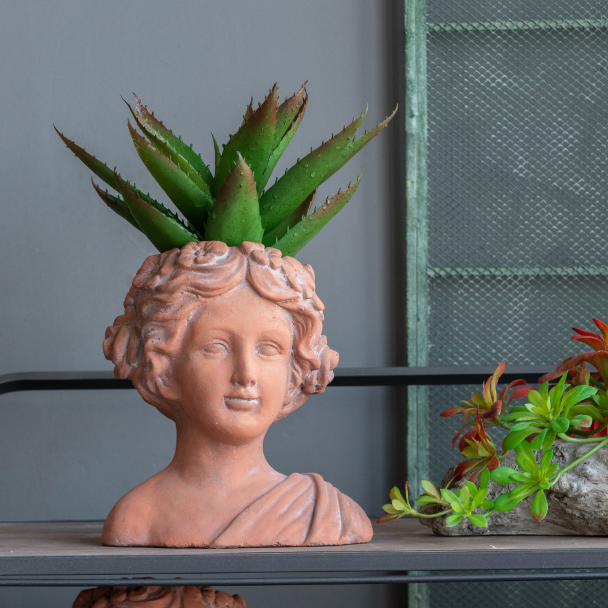 Dakota Fields Head Bust Planter, Greek Style Cement Head Planter ...