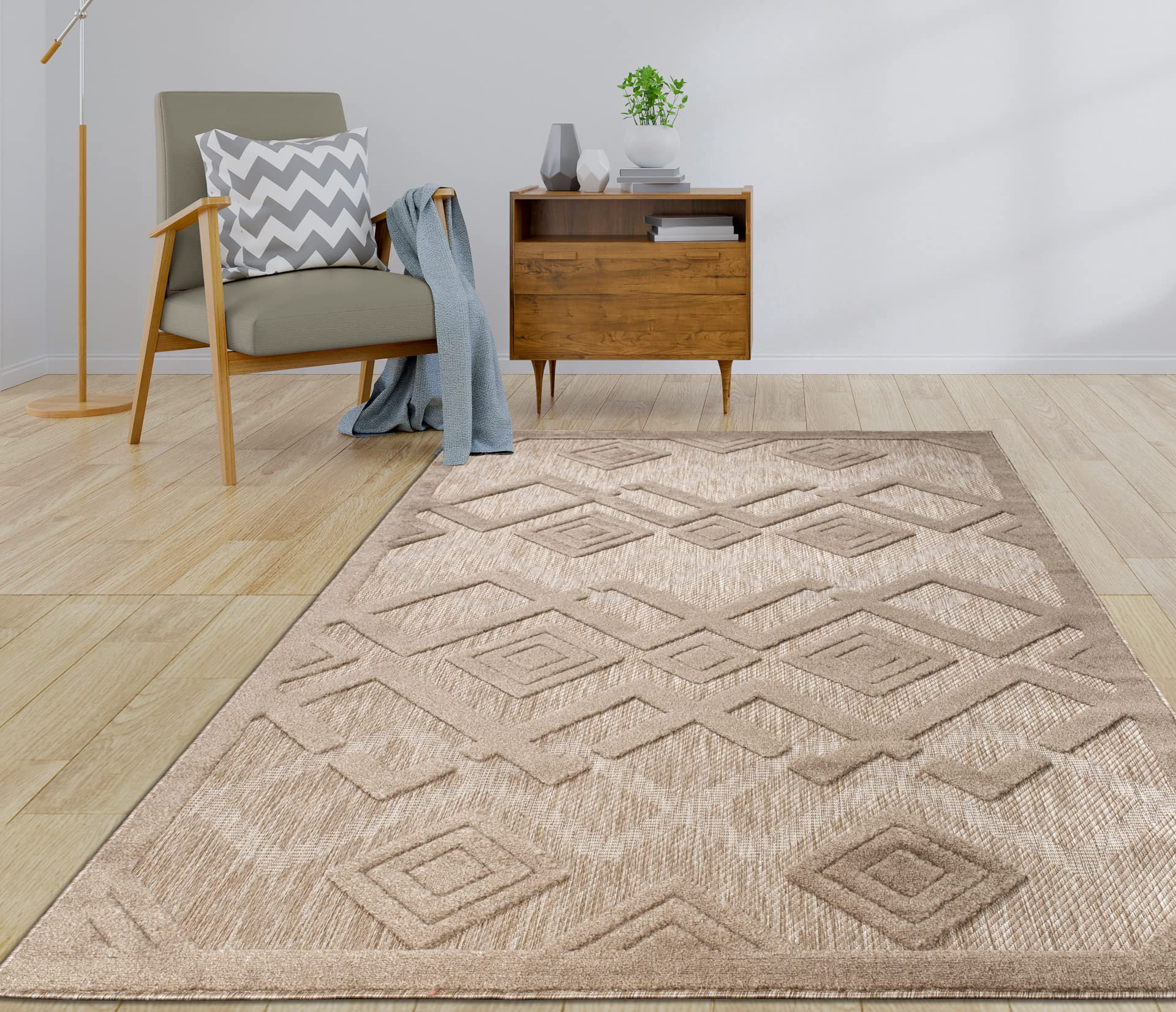 Union Rustic Geometric Modern Contemporary Outdoor Area Rug for ...