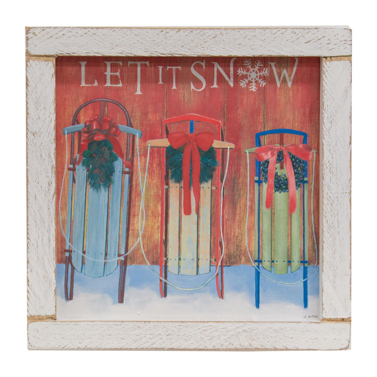 The Holiday Aisle® Let It Snow Sleds Wood Sign - Wayfair Canada