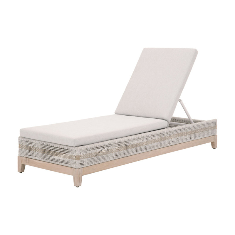 Highland Dunes Bowker Reclining Teak Chaise Lounge with Cushion | Wayfair