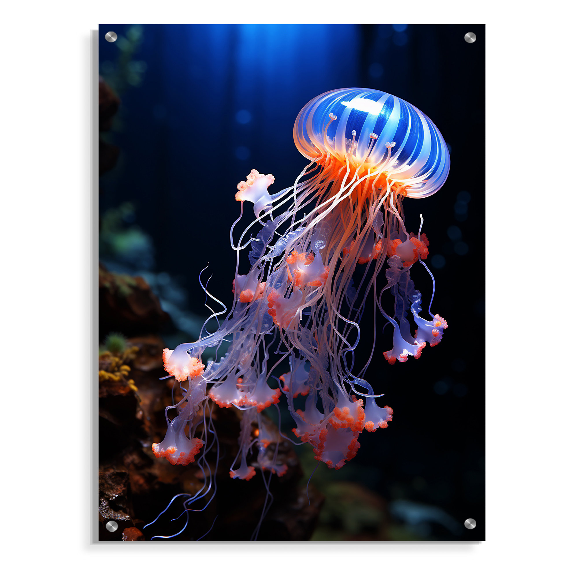 Highland Dunes Jellyfish Luminescent Beauty II - Jellyfish Acrylic Wall ...