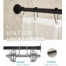 Masoter 53'' L-Shaped Wall Mounted Required Shower Curtain Rod & Hook ...