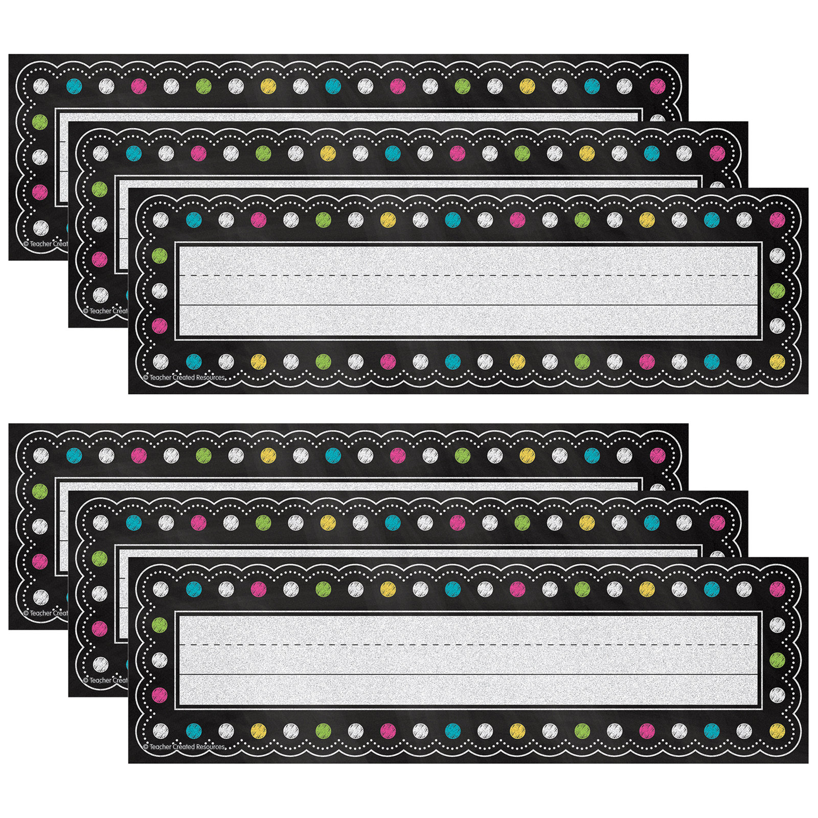 Teacher Created Resources Chalkboard Brights Flat Name Plates, 36 Per ...