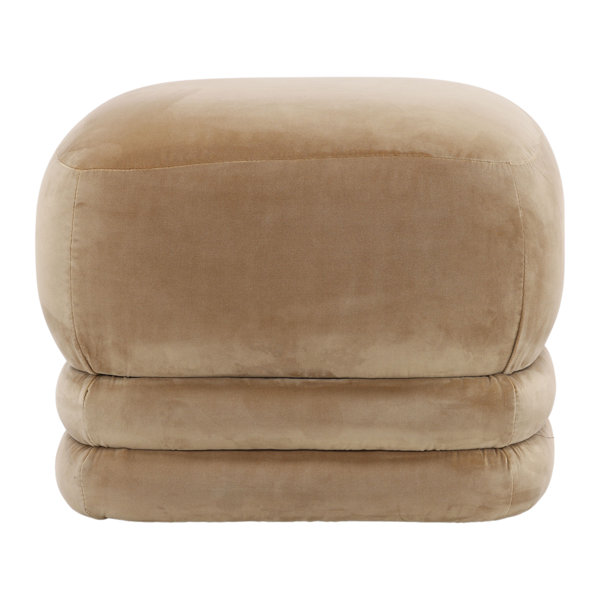 Dovetail Furniture Maeva Upholstered Ottoman, Camel | Perigold