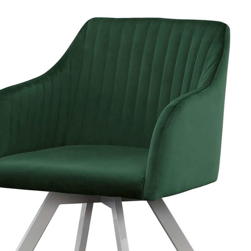 Mercer41 Simka Tufted Velvet Arm Chair in Green | Wayfair