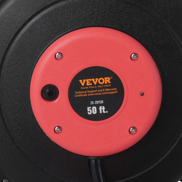 VEVOR Retractable Extension Cord Reel Power Cord Reel 50FT | Wayfair
