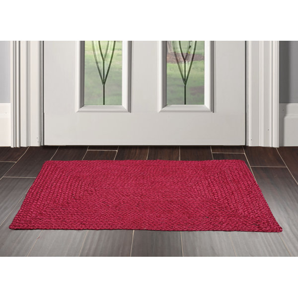 Latitude Run® Solid Color Hand Braided Rectangle 2' x 3' Handspun Jute ...