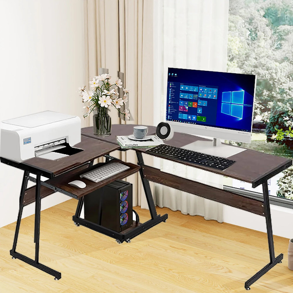 Inbox Zero Merriah 57.87'' L Computer Table | Wayfair