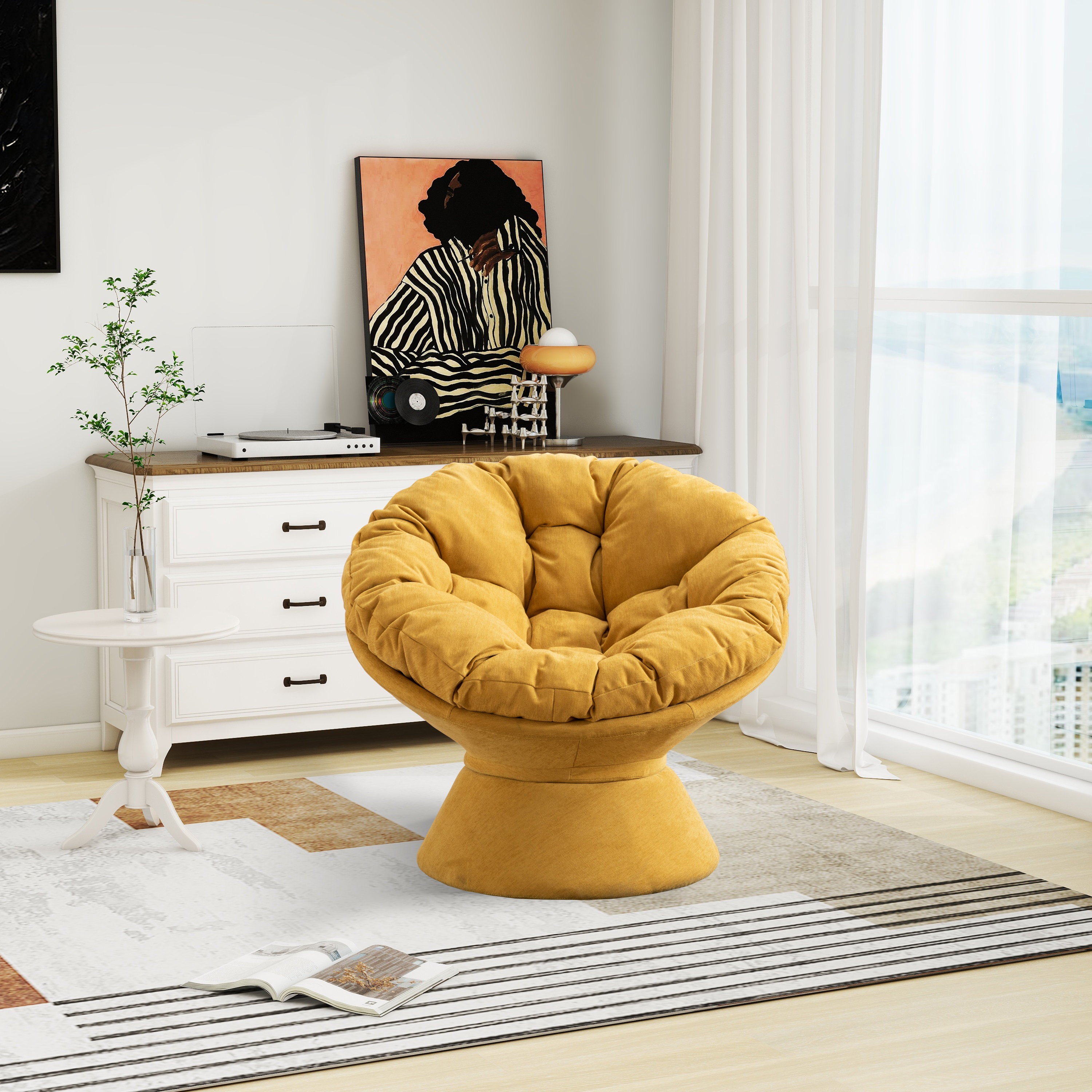 Ebern Designs Upholstered Swivel Accent Chair | Wayfair