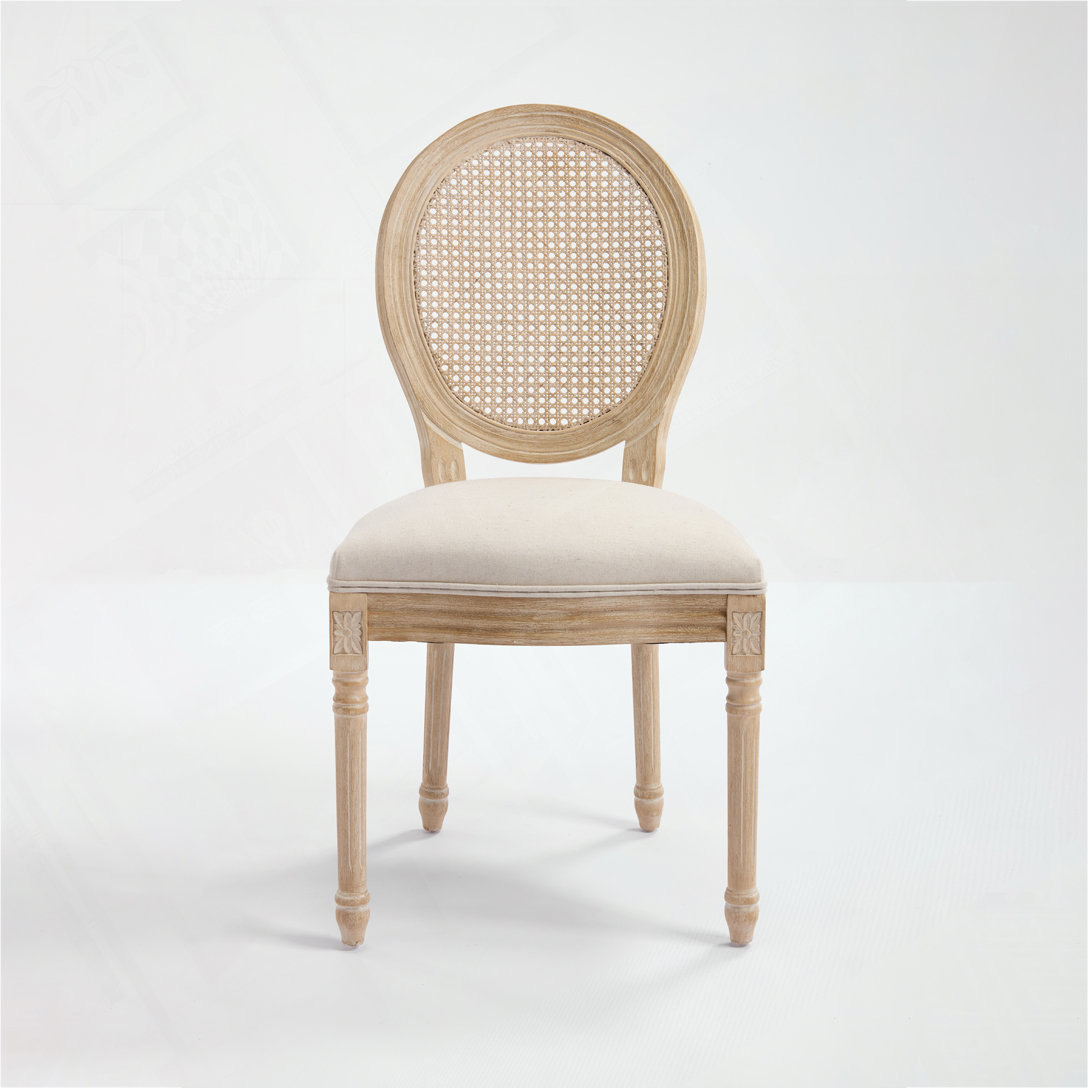 Ophelia & Co. Upholstered Chairs with Nature Rattan Round Back ...