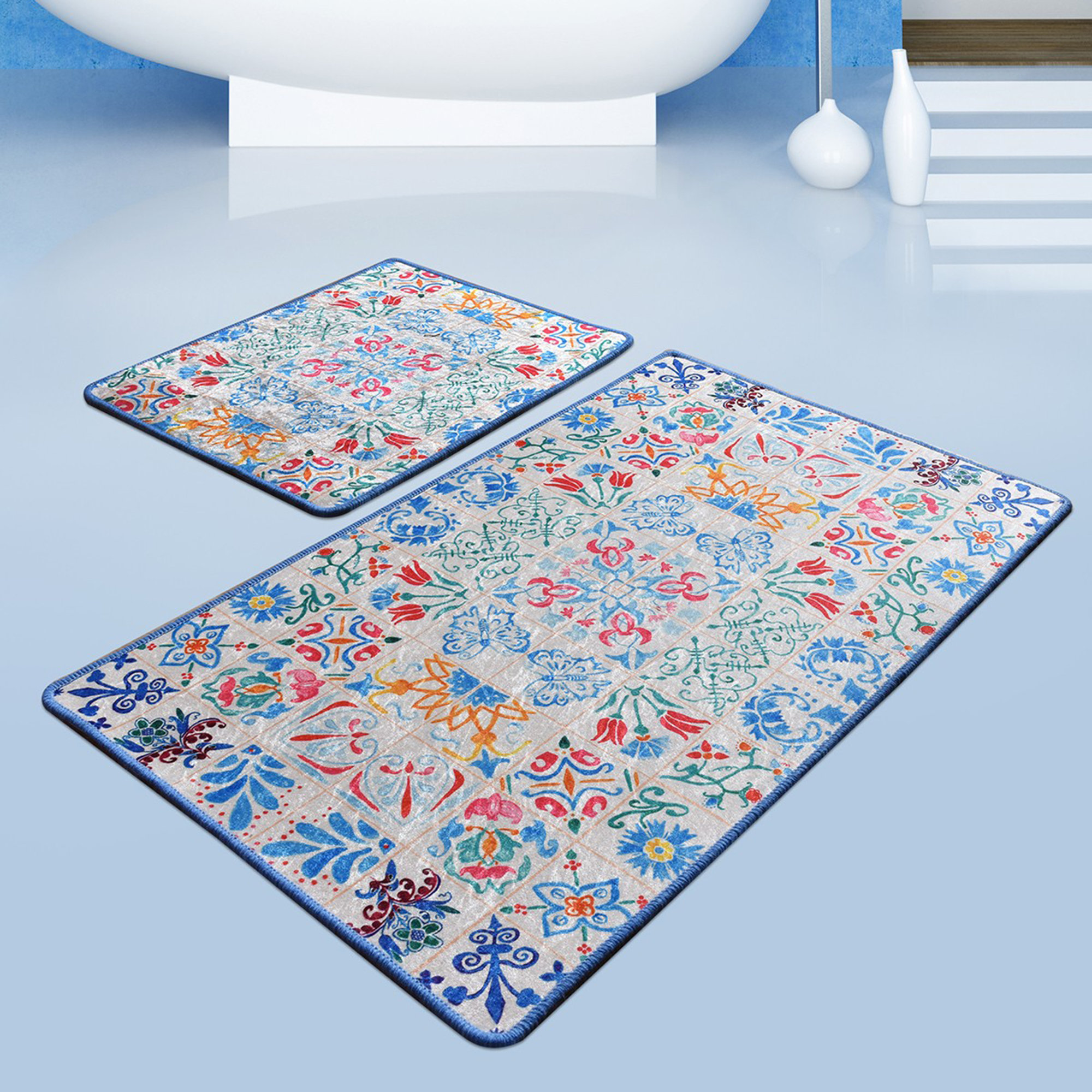East Urban Home Osakis 2-Piece Bath Rug Set | Wayfair