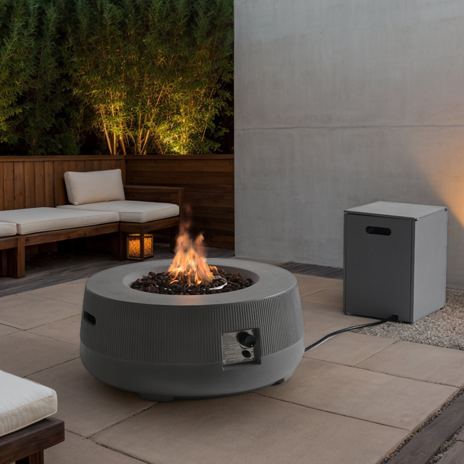 Latitude Run® 2-piece Outdoor Propane Fire Pit Table Set With Tank ...