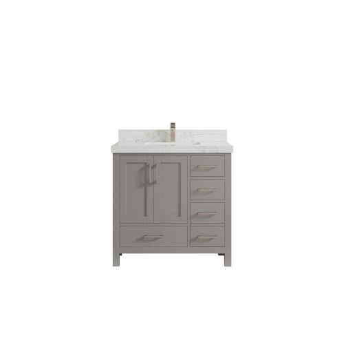 Willow Collections Malibu 36'' Single Bathroom Vanity with Quartz Top ...