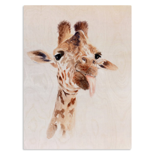Ebern Designs " Portrait Of A Giraffe VIII " on Wood - Wayfair Canada