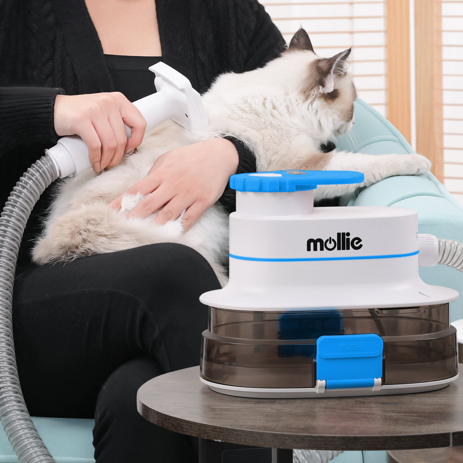 MoNiBloom 3 in 1 Pet Dog Cat Grooming Kit with Vacuum Suction & Blow ...