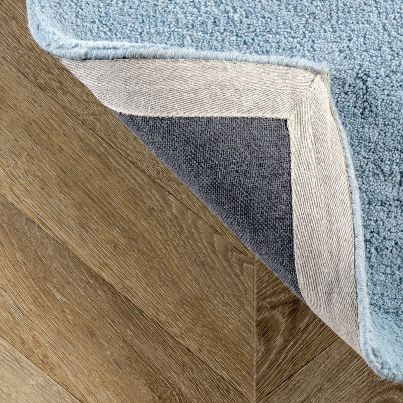 Longshore Tides Mather Handmade Tufted Wool Blue/White Area Rug ...